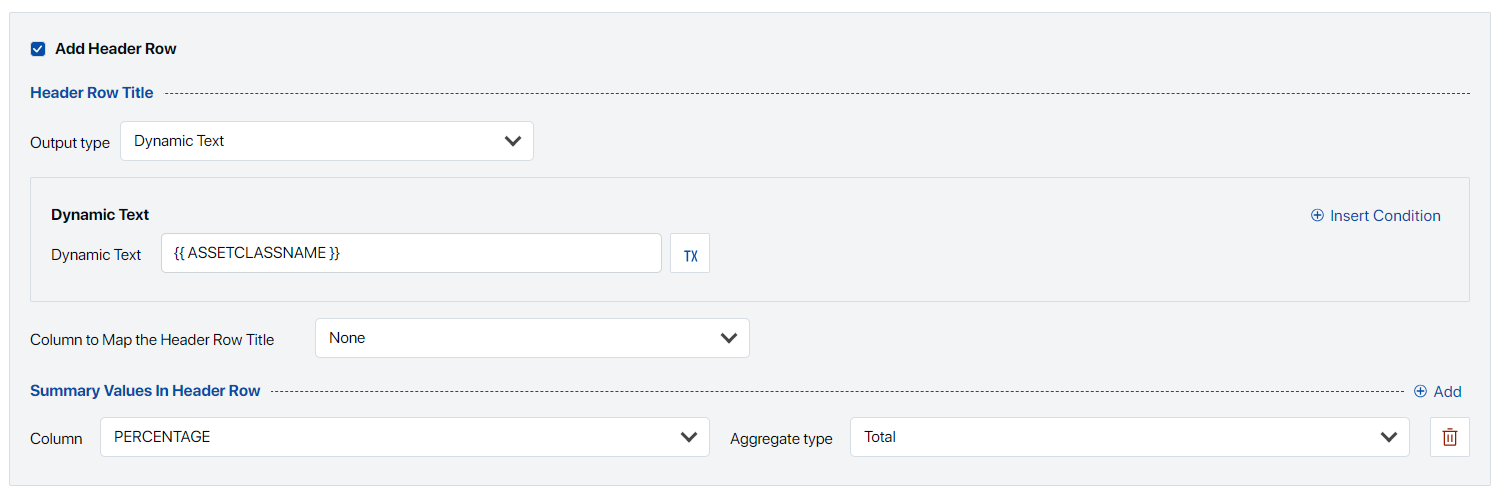 Creating Group Header Rows Assette Support